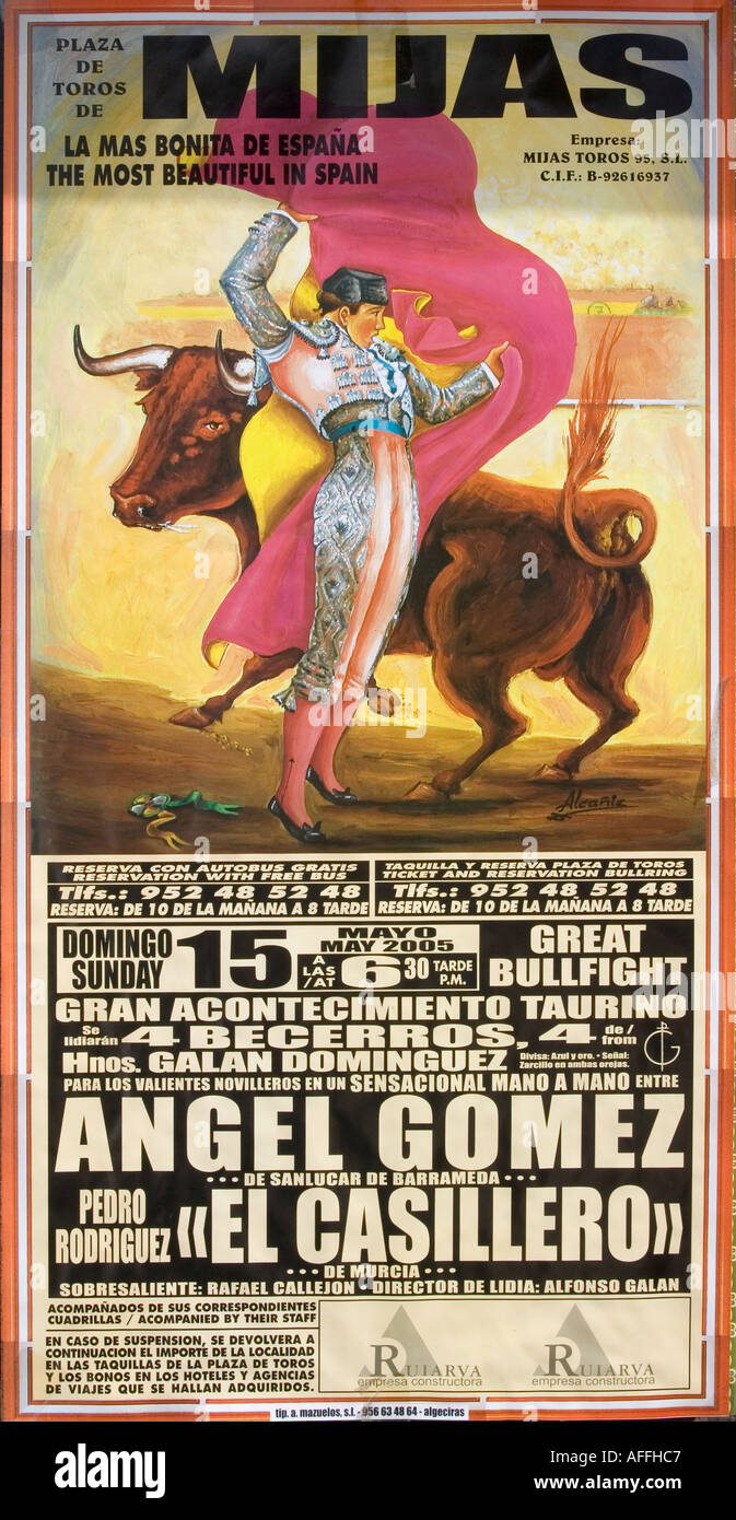 Bull fight poster hi-res stock photography and images - Alamy