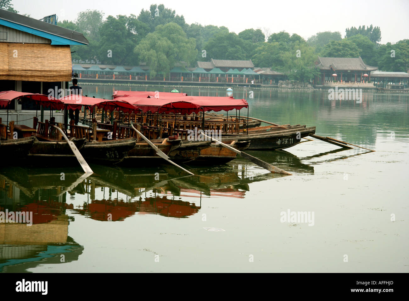 Pleasure Boats on Houhai Lake, Beijing Stock Photo - Alamy