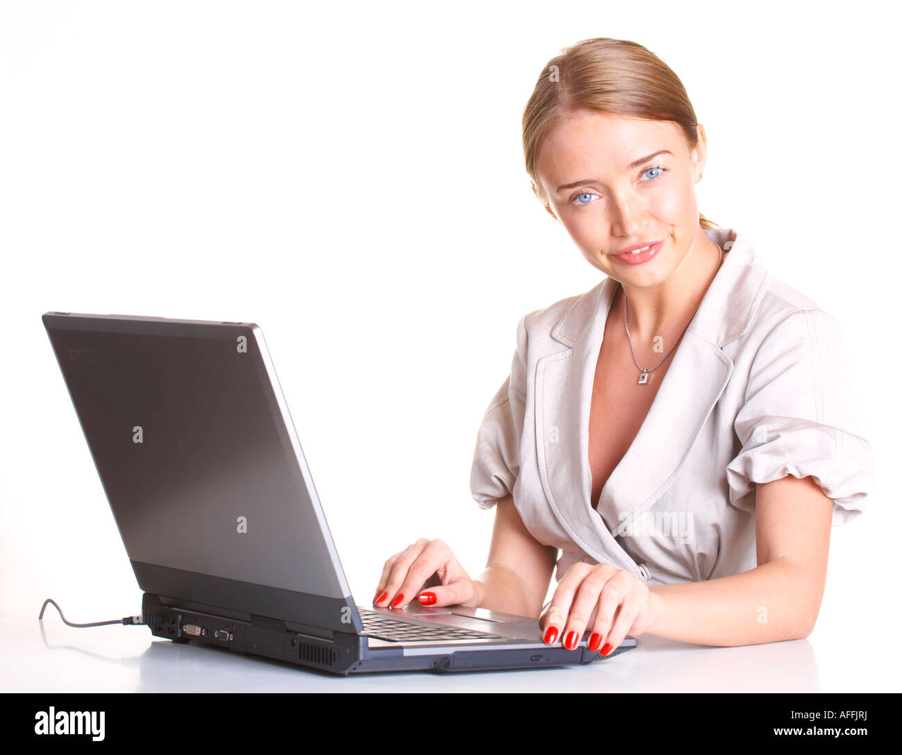 woman with laptop Stock Photo - Alamy