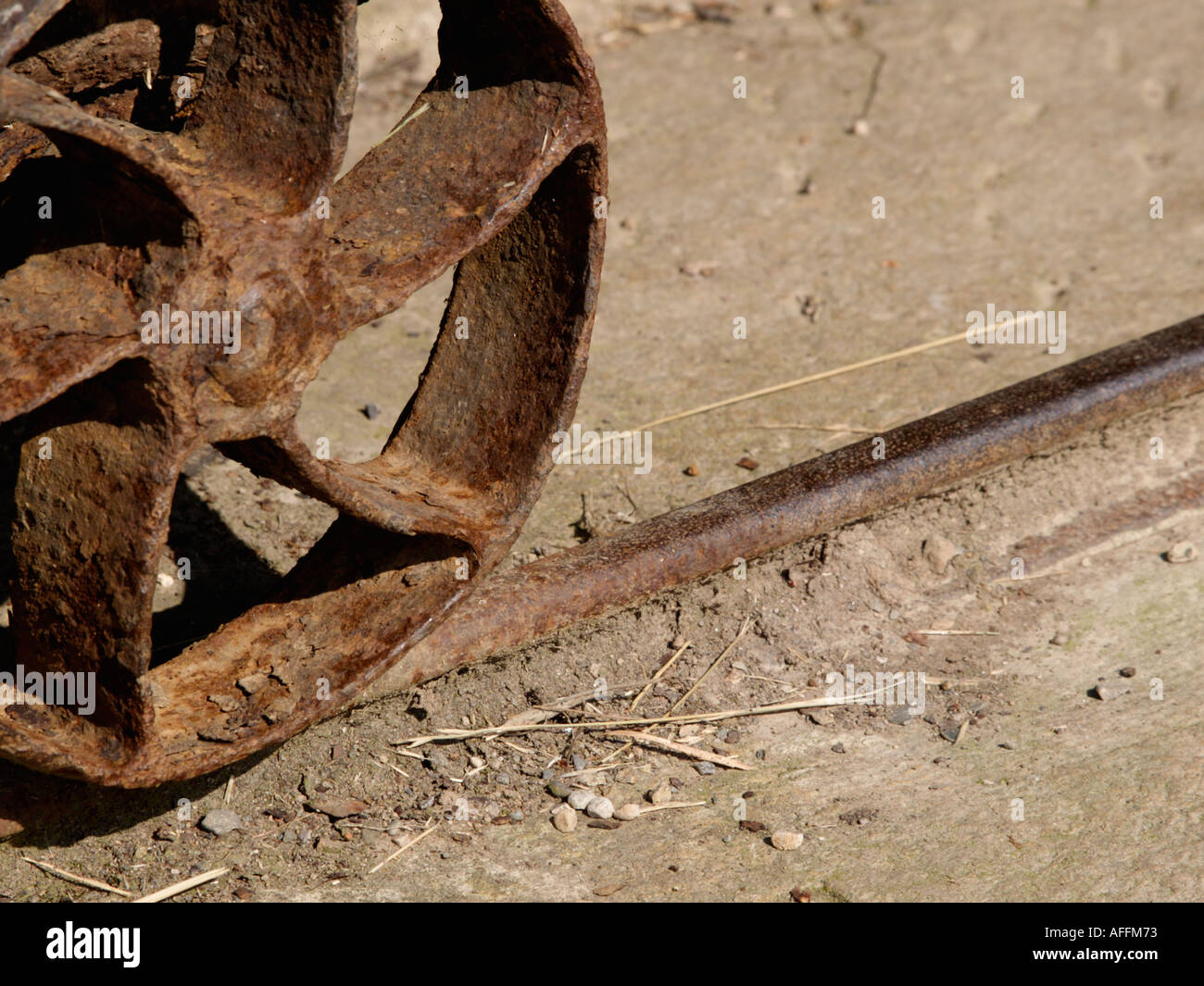 Rusty Wheel on a trolley Stock Photo - Alamy