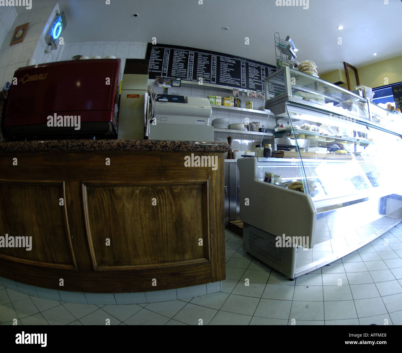 italian sandwich bar cafe London interior Stock Photo - Alamy