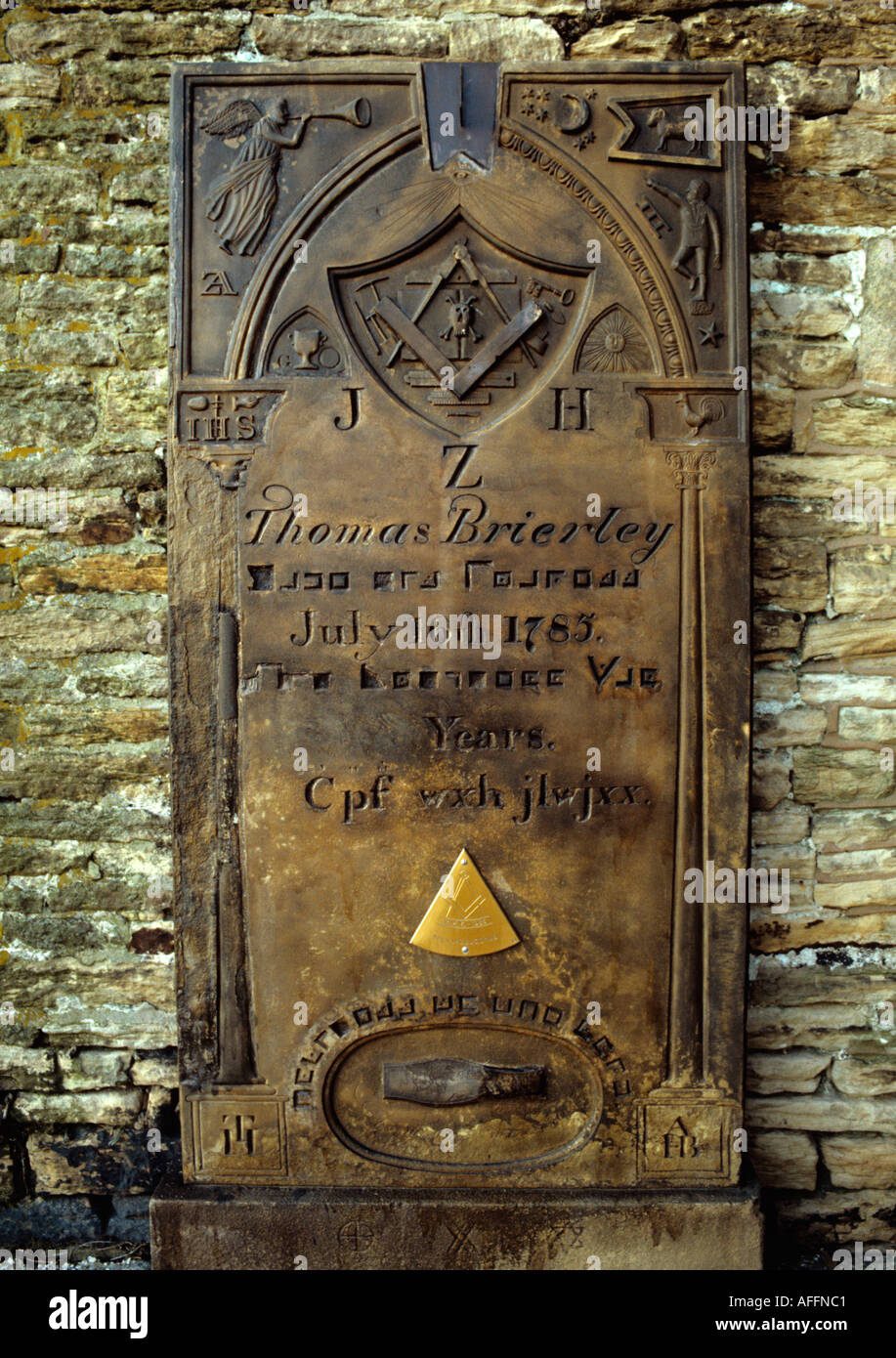 Cheshire Stockport Mellor St Georges Church Masonic Grave Stock Photo ...