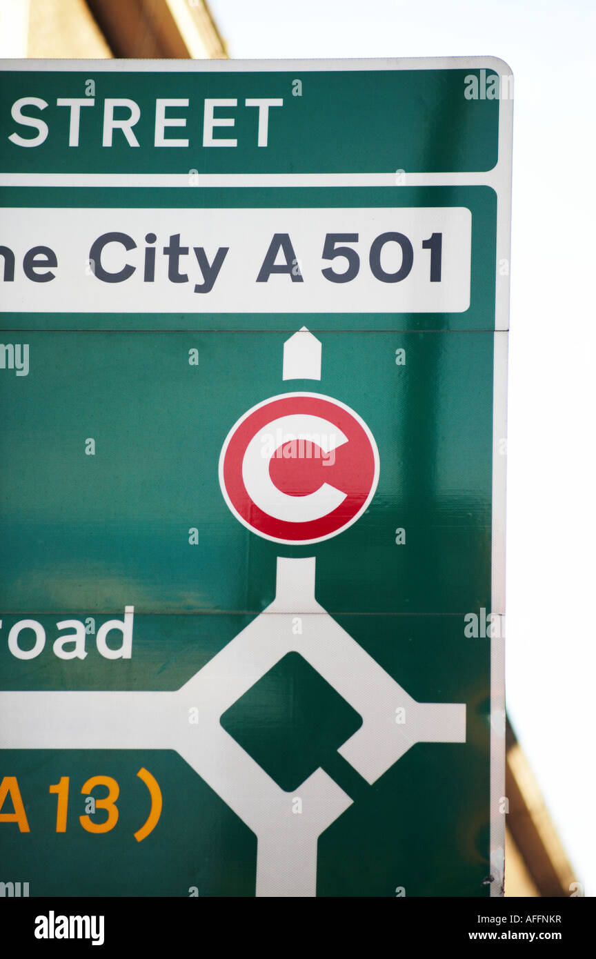London Congestion Charge road sign Stock Photo - Alamy