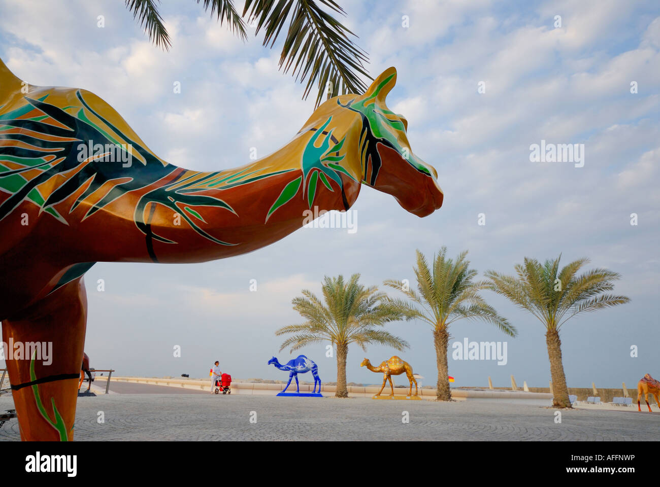 decorative sculpture of camel, Dubai, United Arab Emirates Stock Photo ...