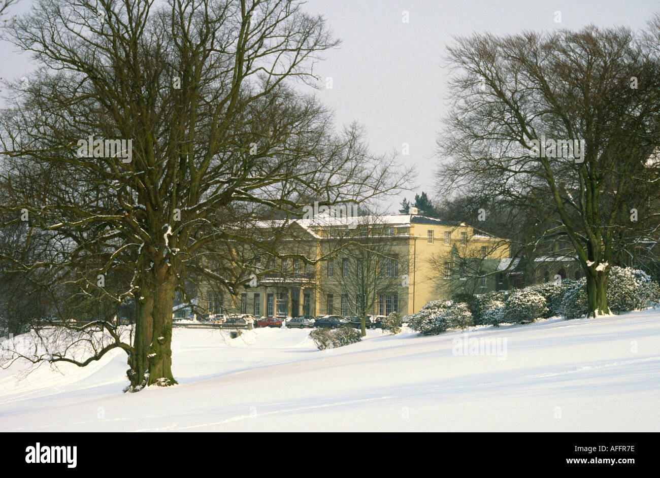 Cheshire Pott Shrigley Shrigley Hall in the snow Stock Photo - Alamy