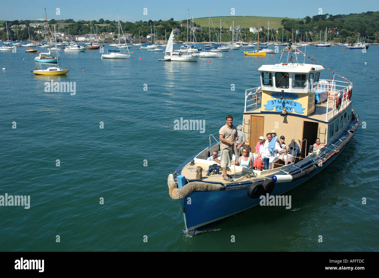 St Mawes ferry arriving at Falmouth pier Cornwall Stock Photo - Alamy