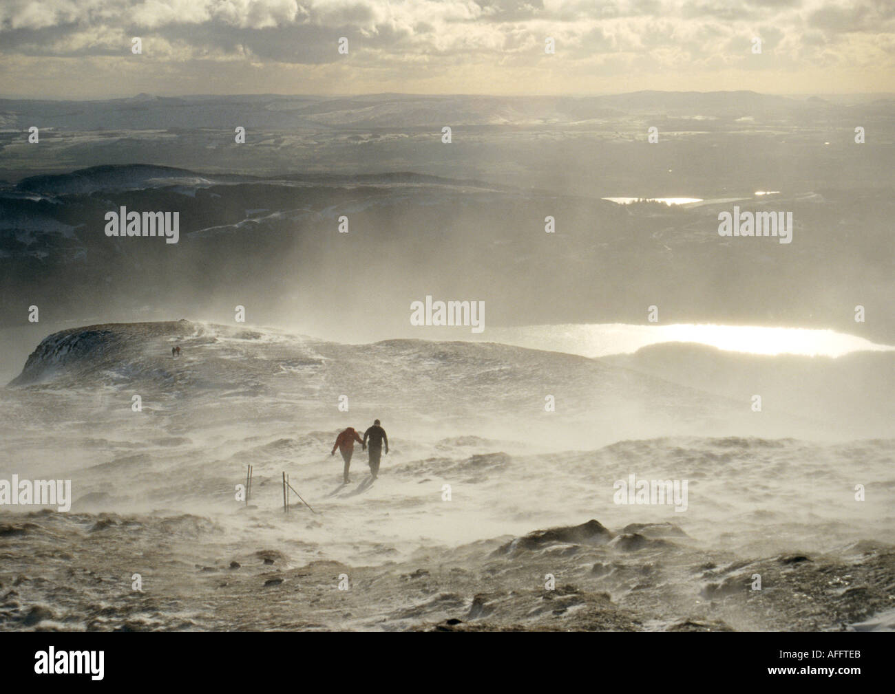 Climbing Ben Ledi near Callander Loch Venachar is in the background ...
