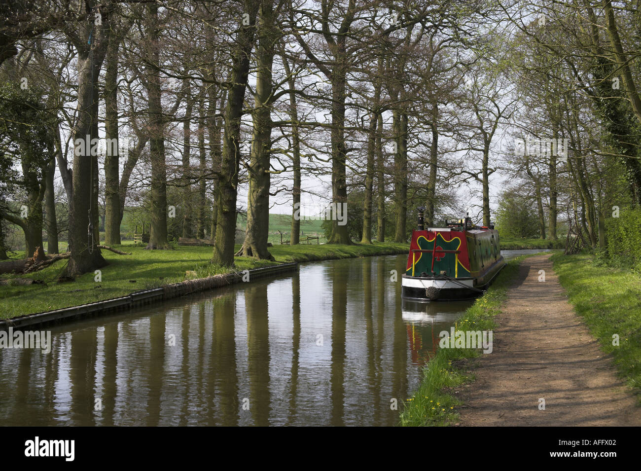 Canal Reflections Welford England UK Stock Photo - Alamy
