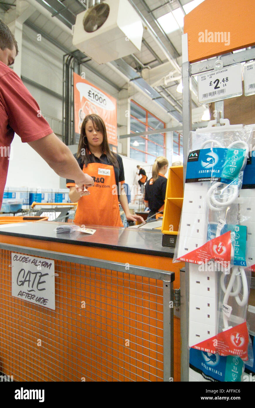 B and Q Warehouse Supercentre retail DIY store cashier checkout UK ...