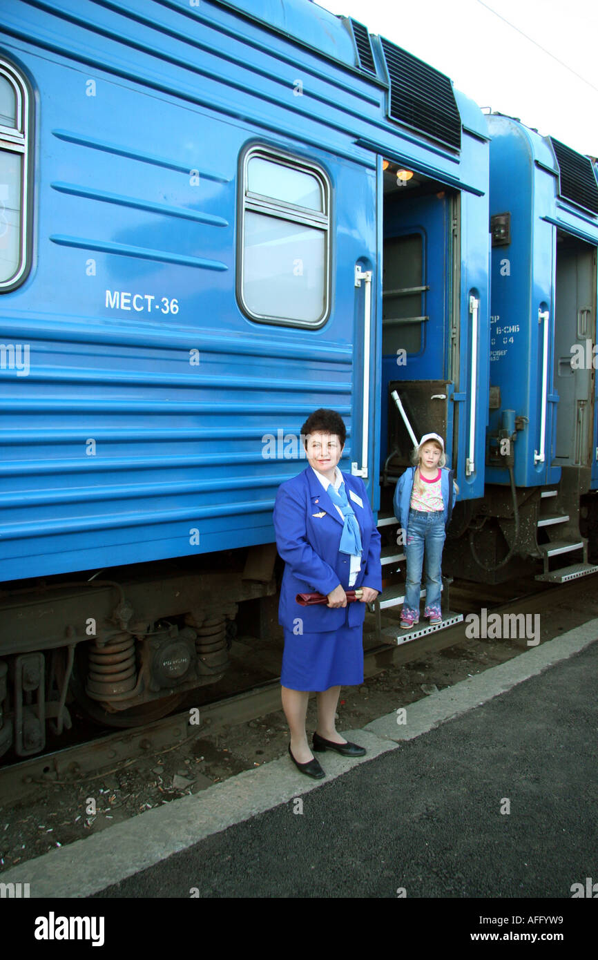 Provodnitsa on The Baikal, Trans-Siberian Railway Stock Photo - Alamy