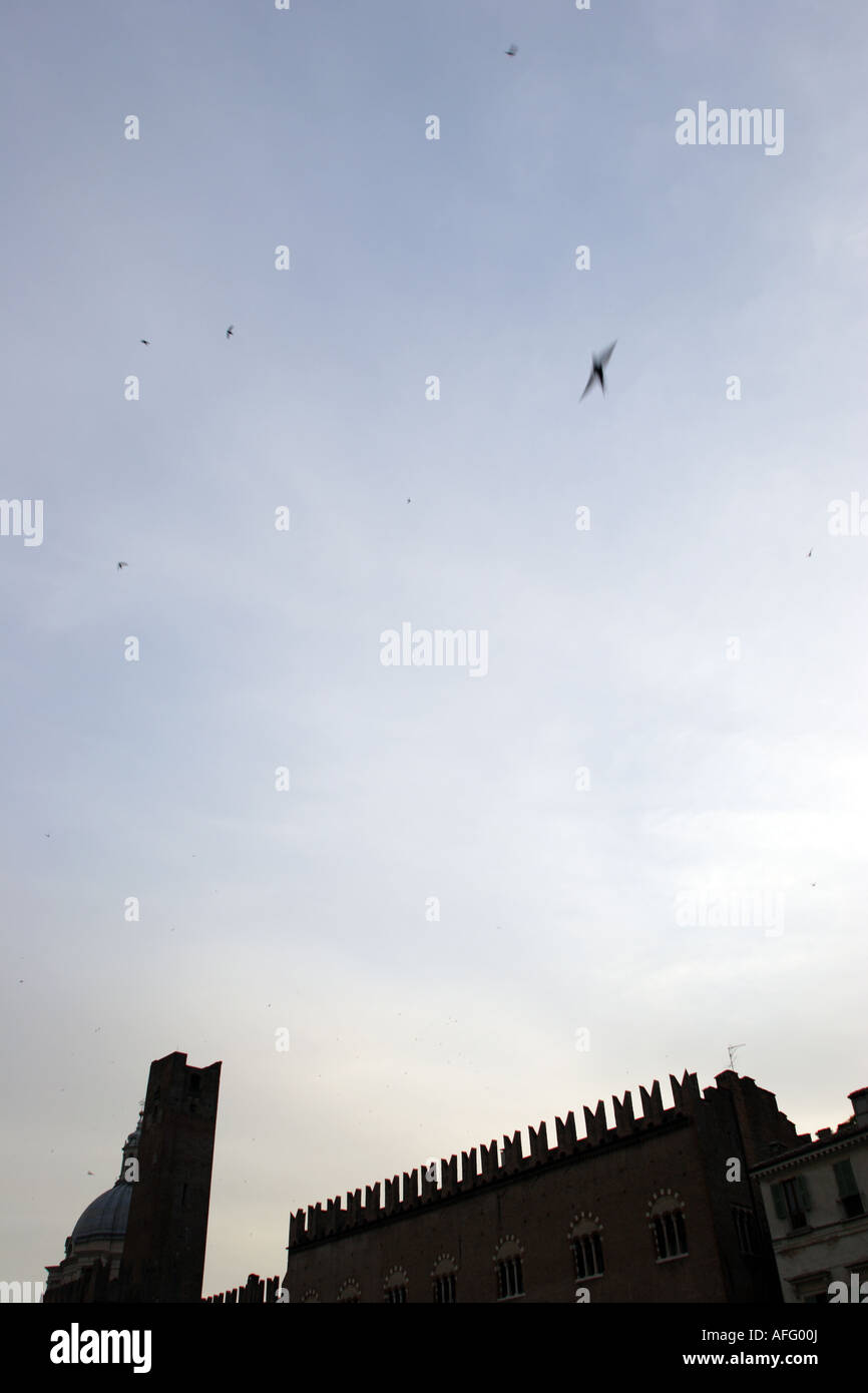 flying above the towers Stock Photo - Alamy