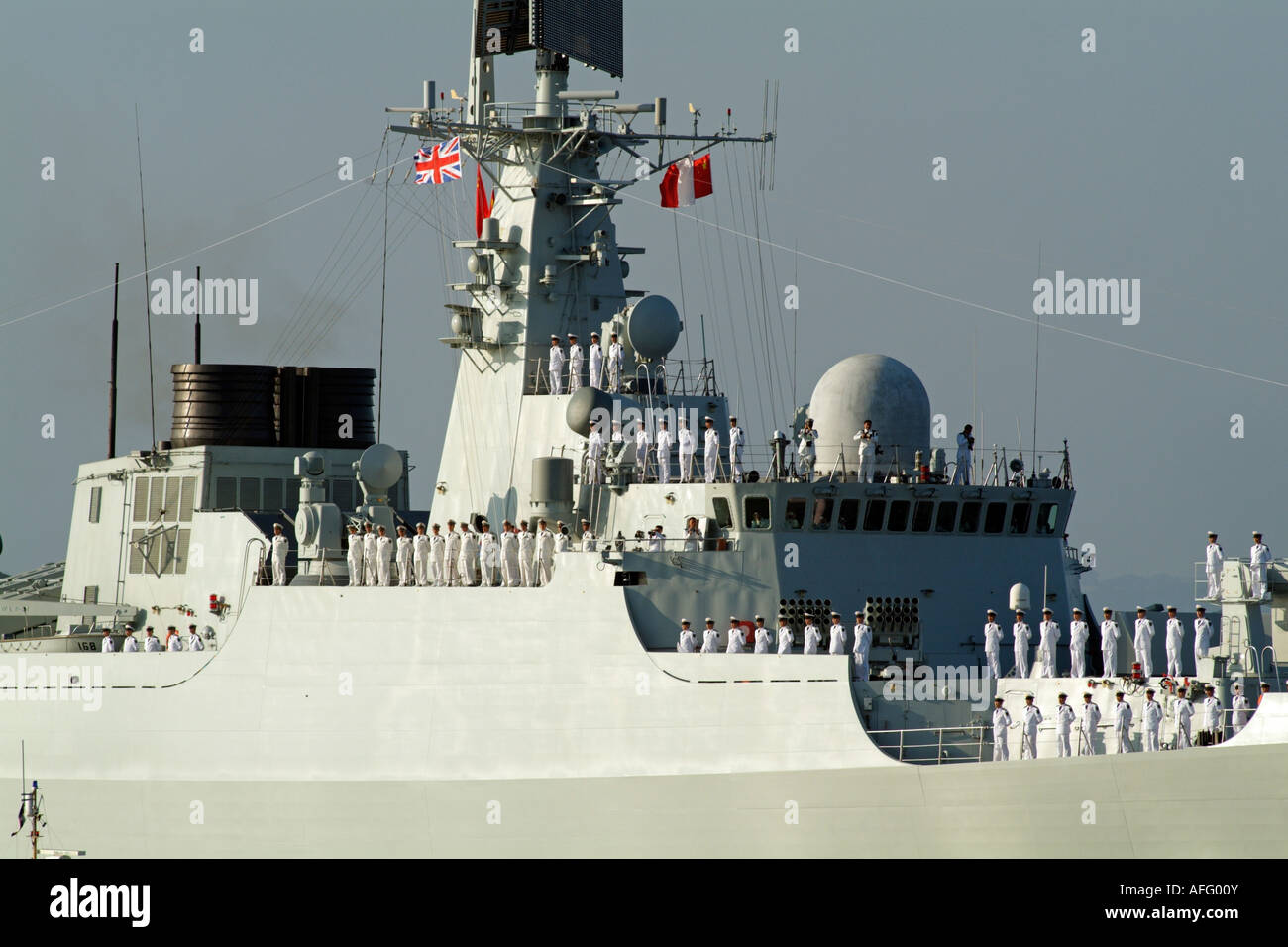 The Guangzhou a Luyang class missile destroyer ship of the Chinese Navy ...