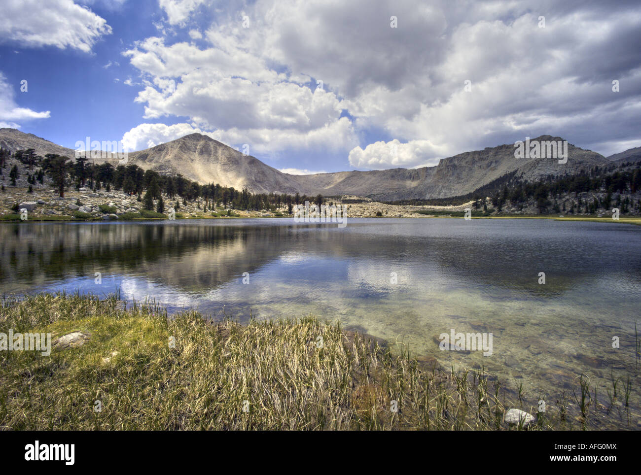 CALIFORNIA MUIR LAKE Dramatic wide angle landscape photograph of Muir ...