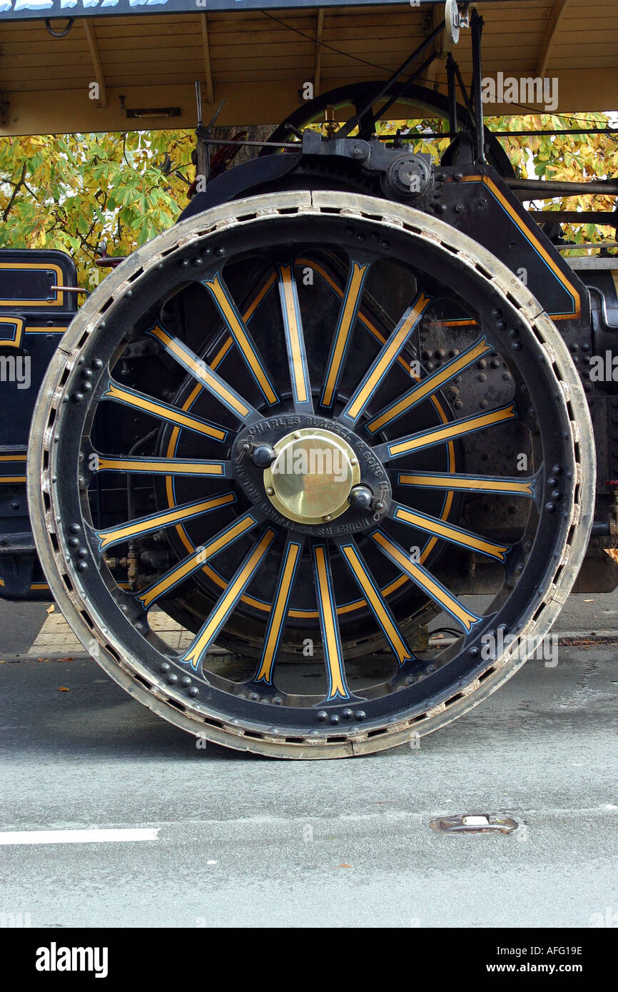 large wheel on a Steam engine Stock Photo - Alamy