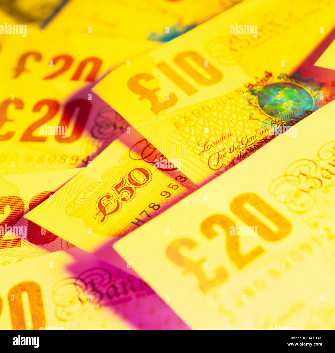 Sterling bank notes close up Stock Photo - Alamy