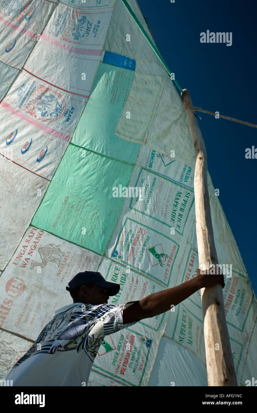 Sail of a traditional Dhow Jambiani, Zanzibar Stock Photo - Alamy