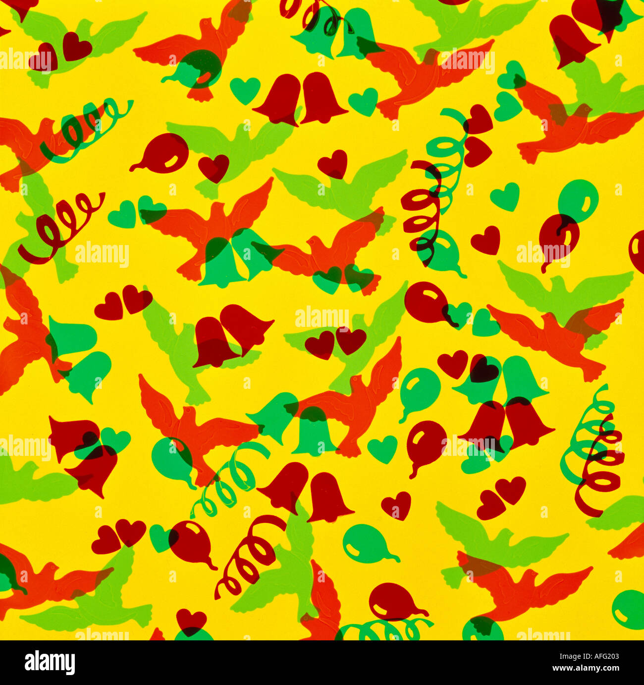 yellow red green confetti Stock Photo - Alamy