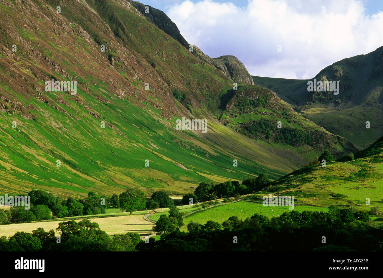 Newlands Valley near Keswick in the Lake District Cumbria England UK ...
