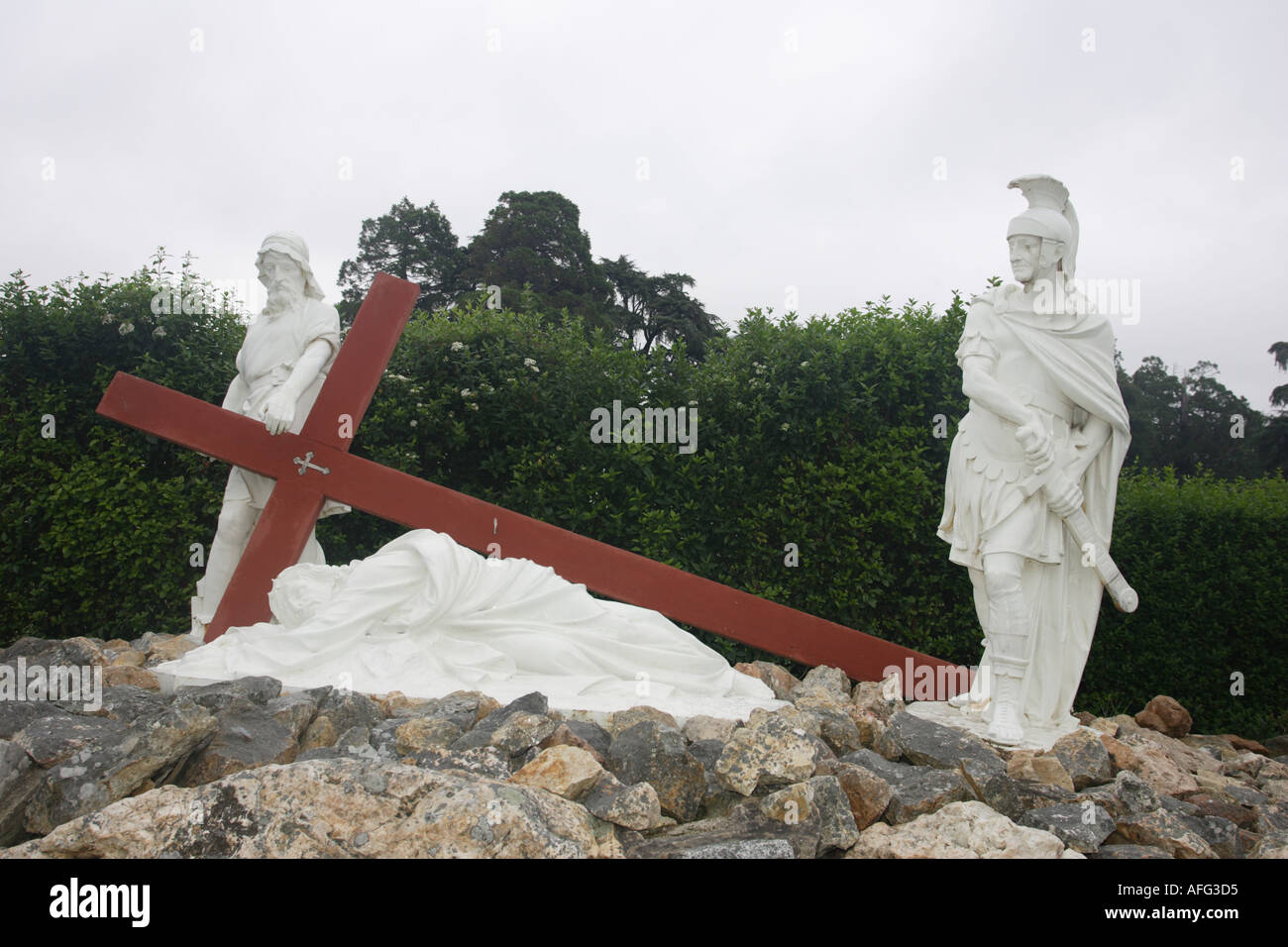 Christ stumbles whilst carrying His cross Le Calvare Nr Pontchateuax ...