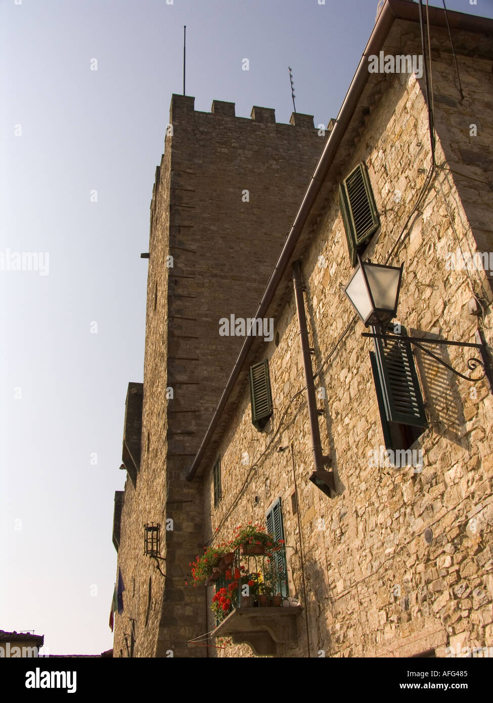 Fortress Rocca castle in Castellina Italy Stock Photo - Alamy