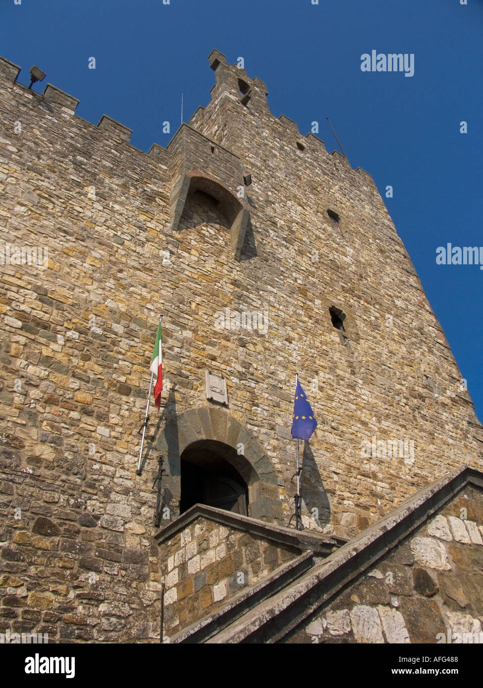 Fortress Rocca castle in Castellina Italy Stock Photo - Alamy