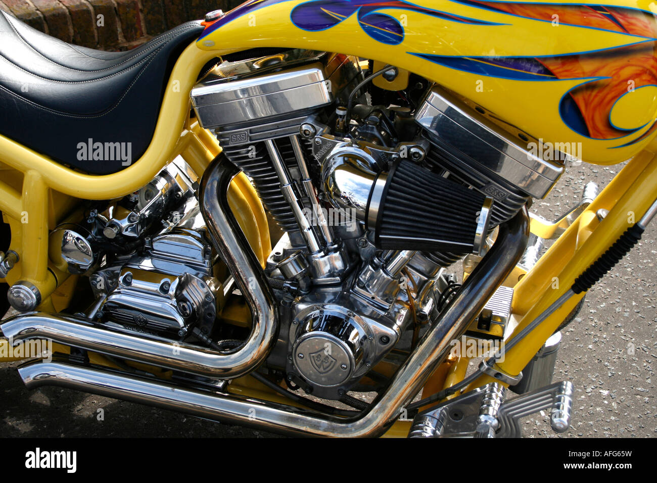 Harley Davidson Custom Chopper Motorbike Stock Photo - Alamy