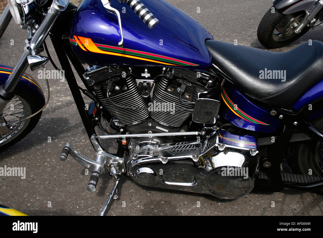 Harley Davidson Custom Chopper Motorbike Stock Photo - Alamy