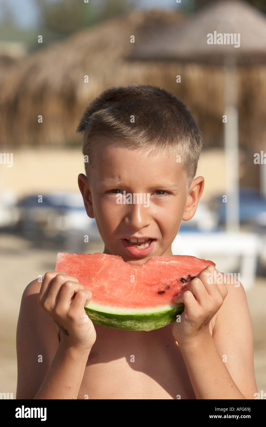 Kid With Watermelon High Resolution Stock Photography and Images - Alamy