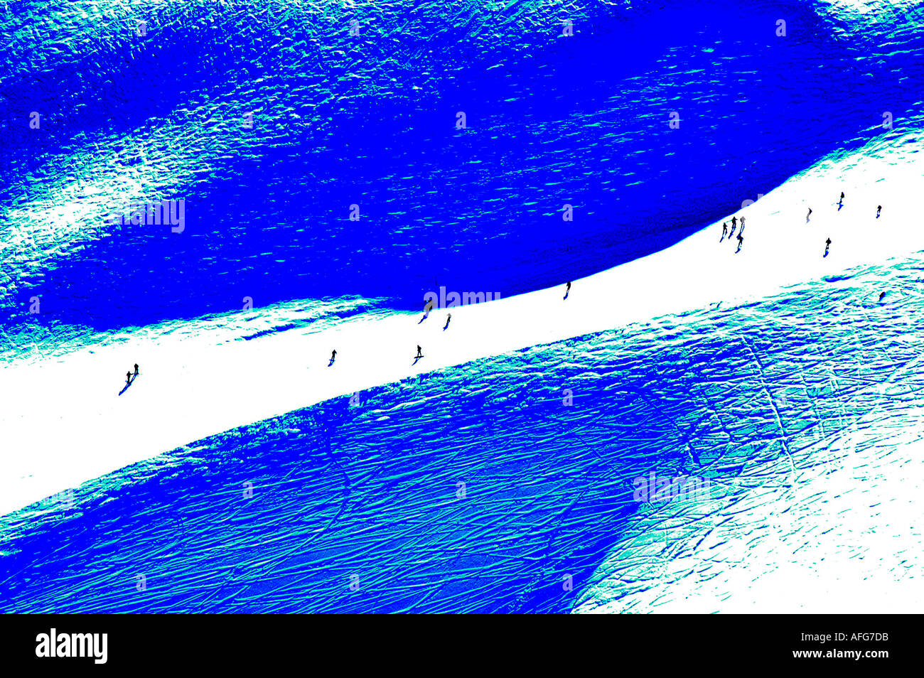 Snow patterns ski tracks hi-res stock photography and images - Alamy