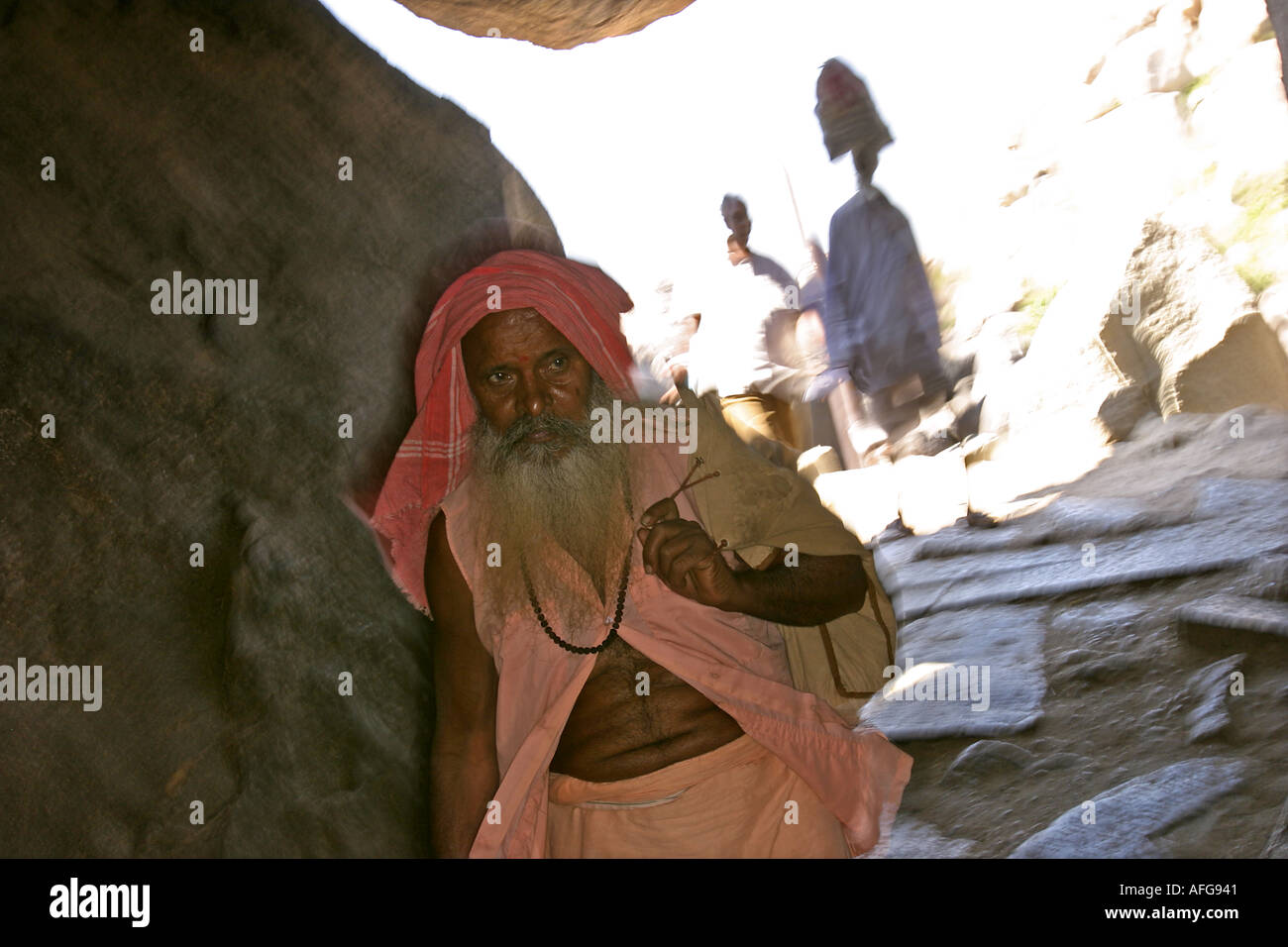 man in cave bin laden india Stock Photo - Alamy