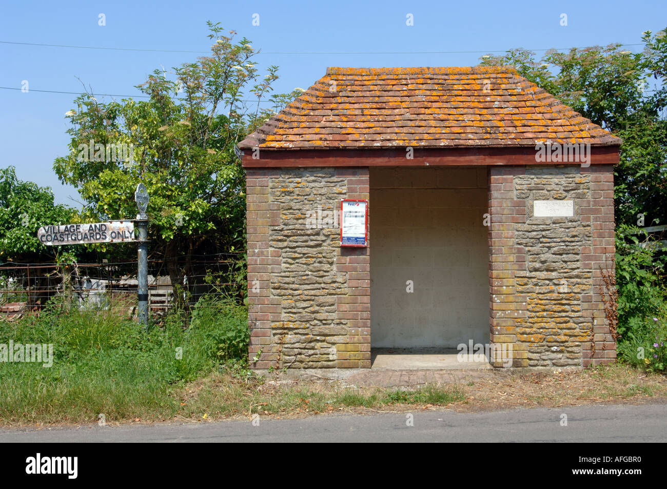 "Bus stop" in a village, UK Stock Photo - Alamy