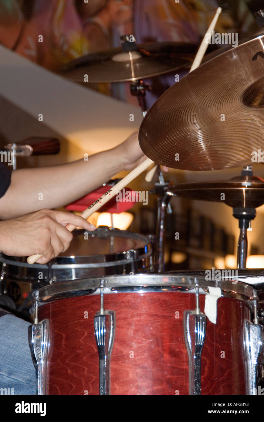 Drummers Hands & Cymbals Stock Photo - Alamy