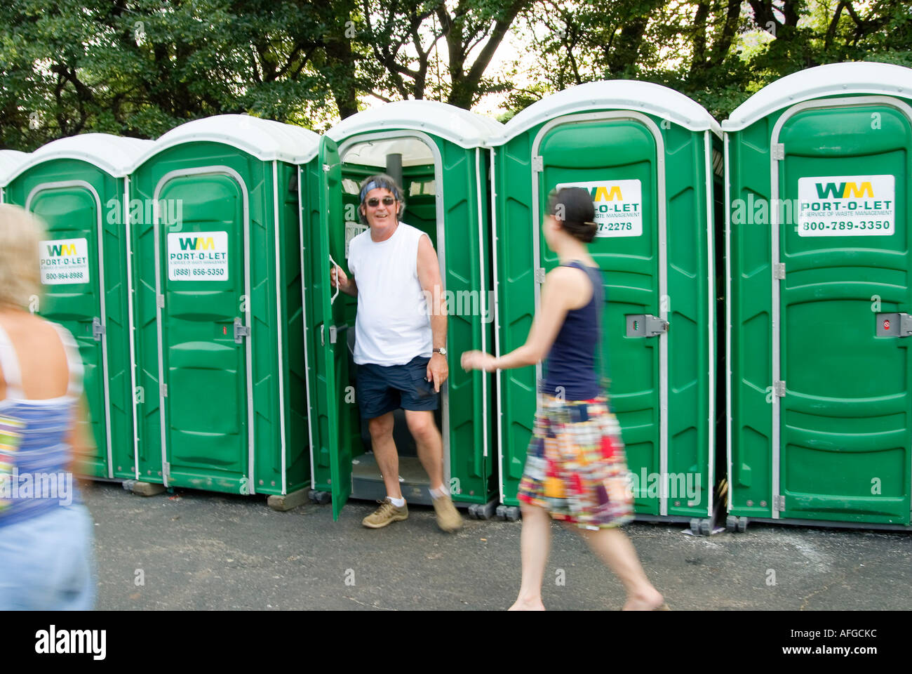 Porta potty line hi-res stock photography and images - Alamy