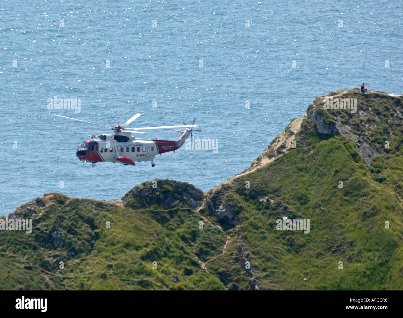 Coastguard Rescue Helicopter Dorset Britain UK Stock Photo - Alamy