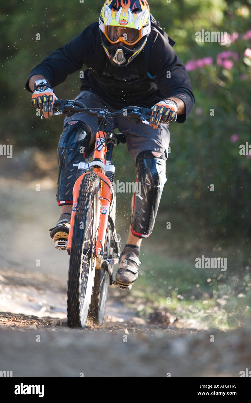 Mountain Biker in Action Stock Photo - Alamy