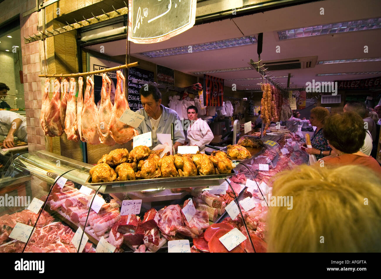A very popular butchers shop in the old town section of Nice on the ...