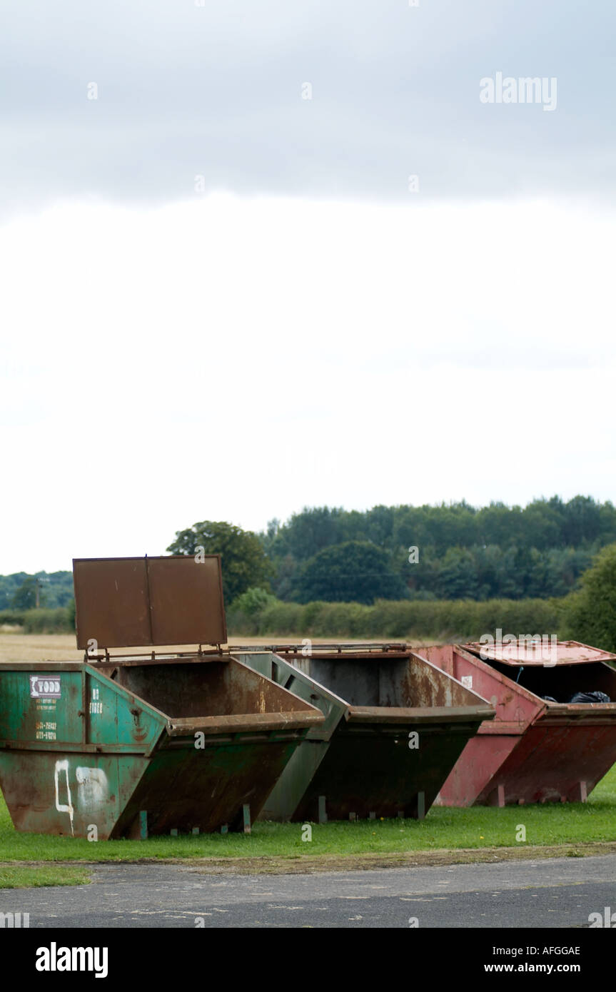 skip rubbish trash can disposal waste management metal bin Stock Photo ...