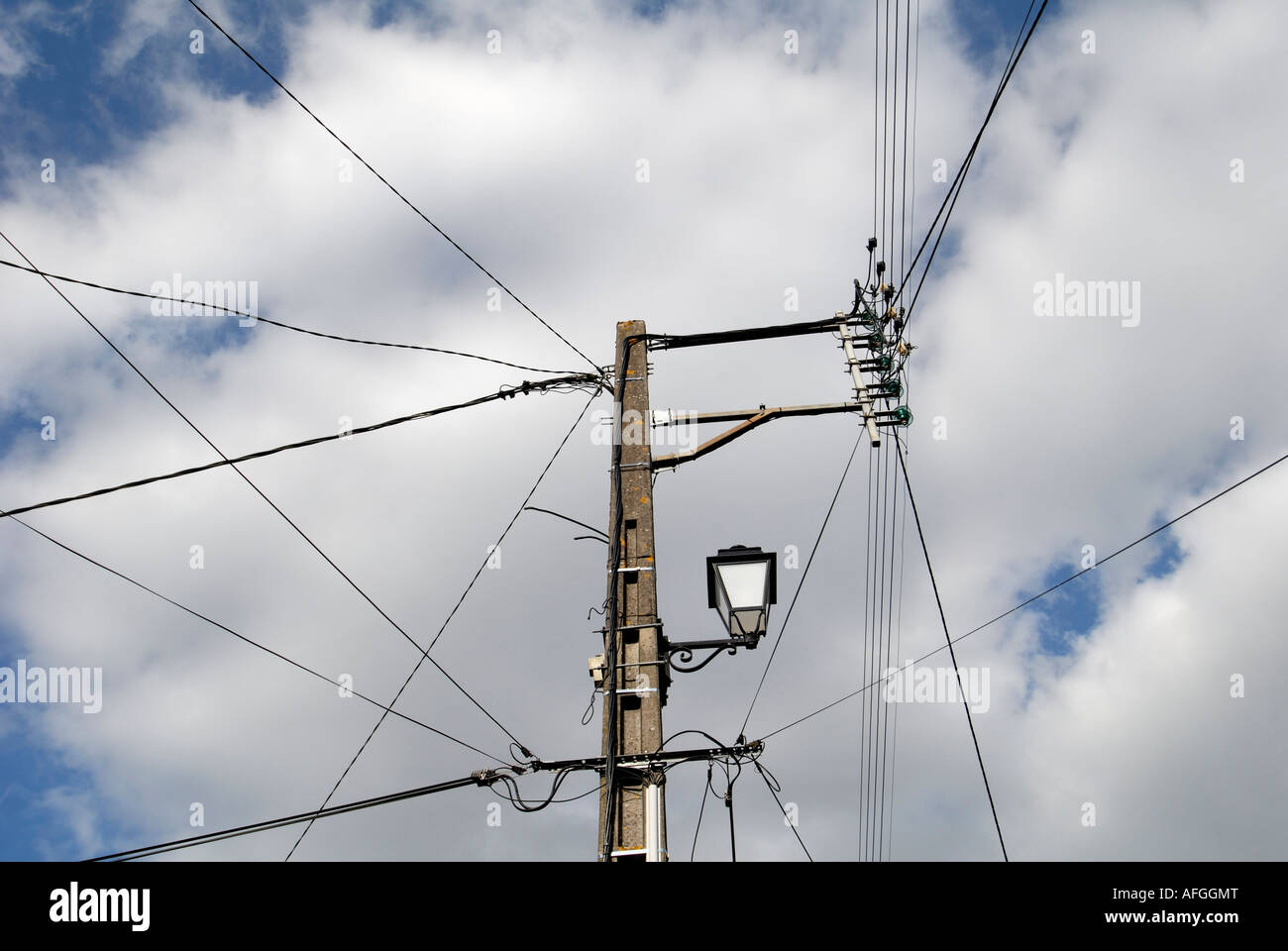 Concrete post for electricity, telephone and street light, Indre-et ...