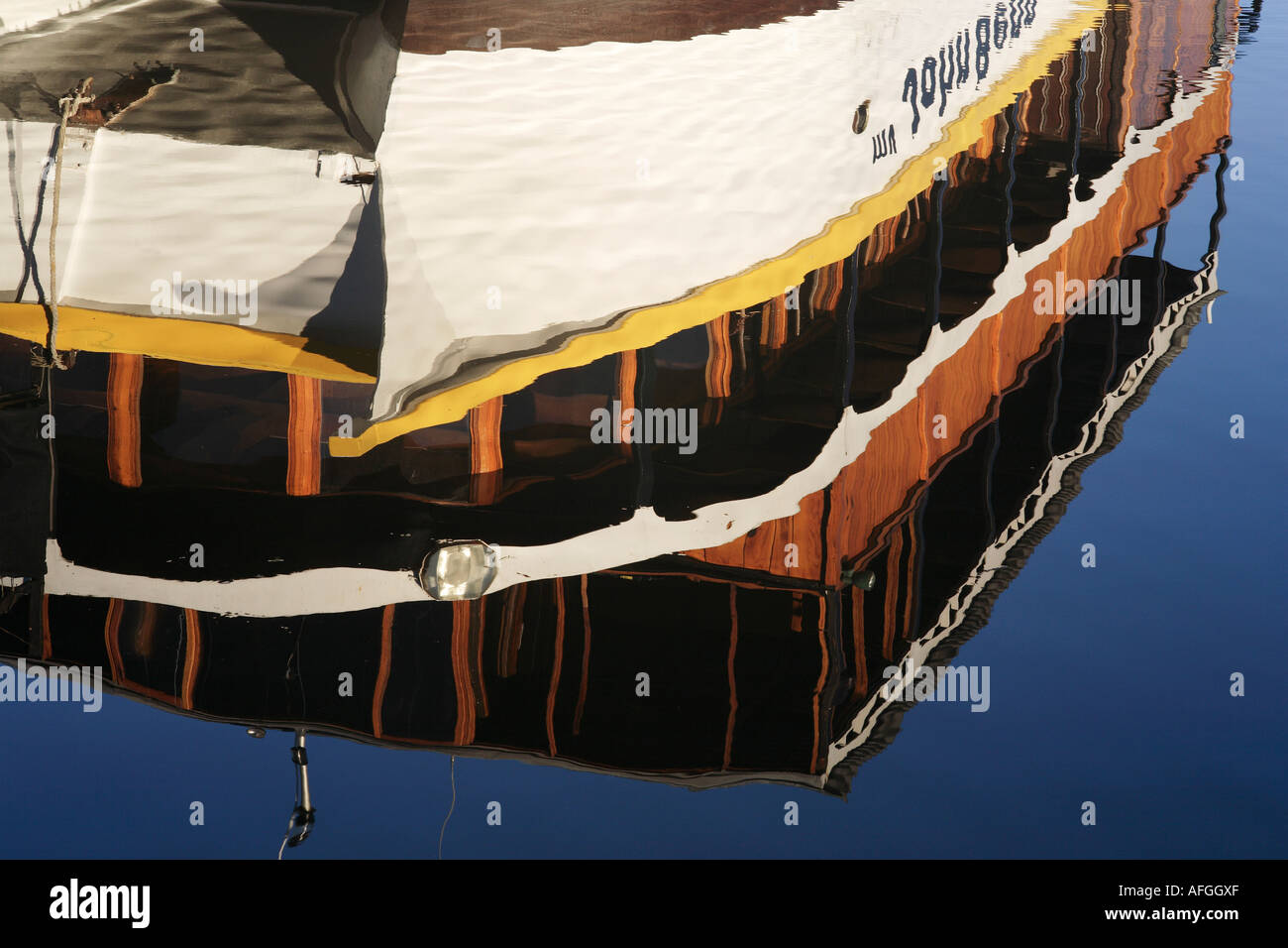 Reflection in sea boat hi-res stock photography and images - Alamy