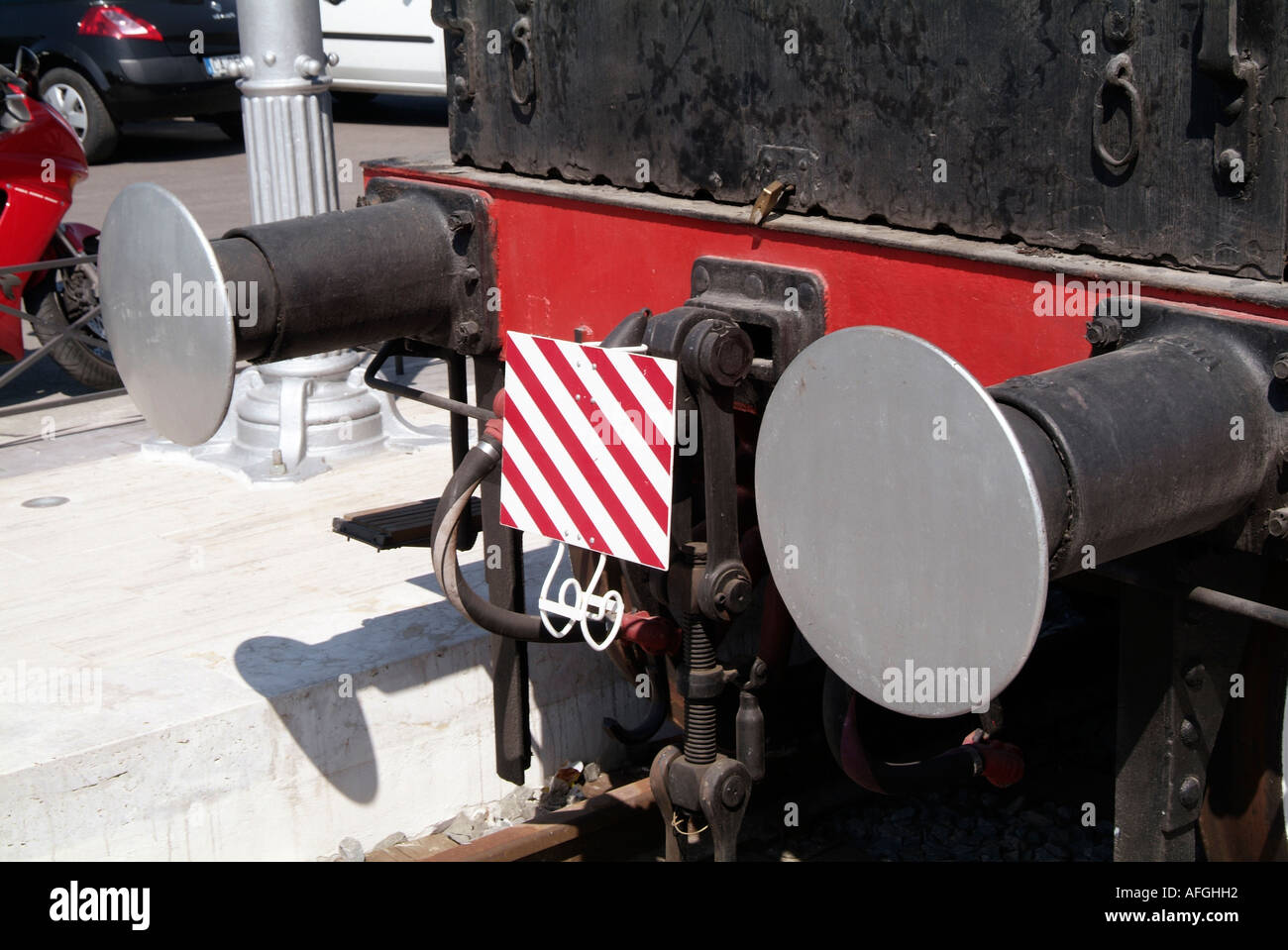 train, buffers, hit, the, buffer, stop, crash, protection, push, spring ...