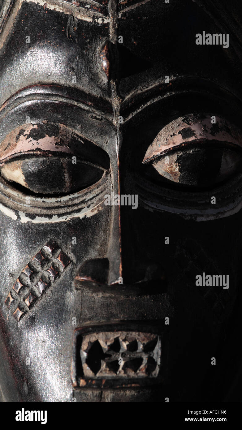 Detail of scary West African Mask Stock Photo - Alamy