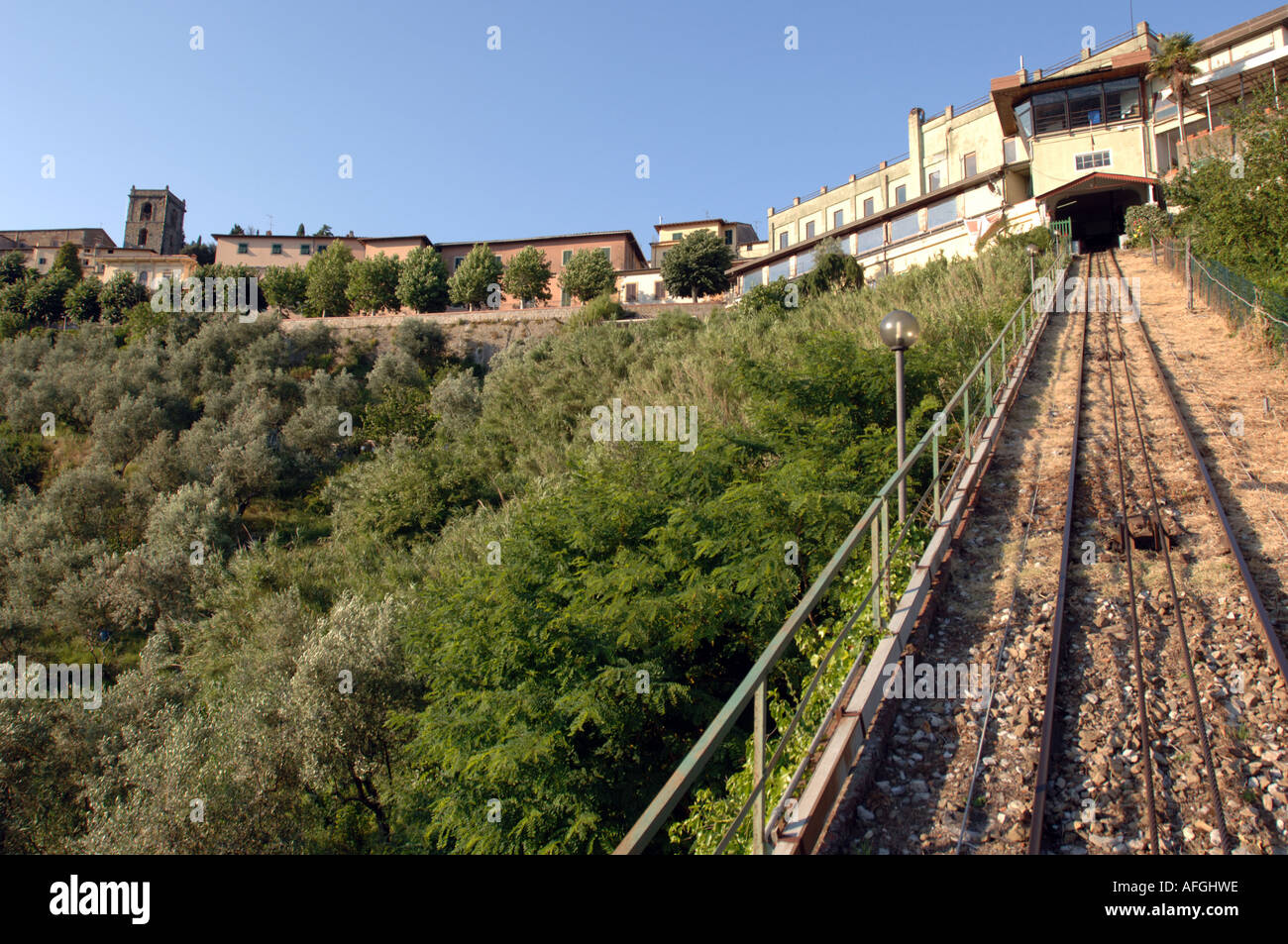 Funicular railway conecting Montecatini Terme with Montecatini Alto ...