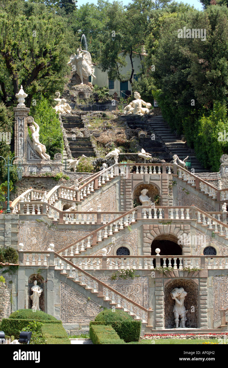 Garzoni Gardens in the village of Collodi, Tuscany Italy Stock Photo ...