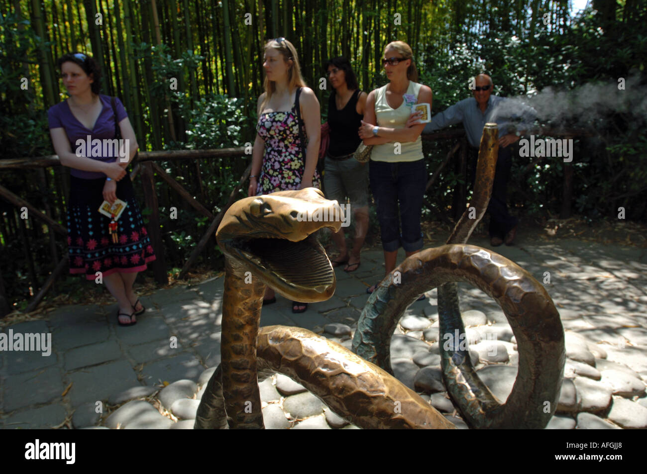 Pinocchio’s Park in Collodi, Tuscany, Italy. Snake or serpent sculpture ...