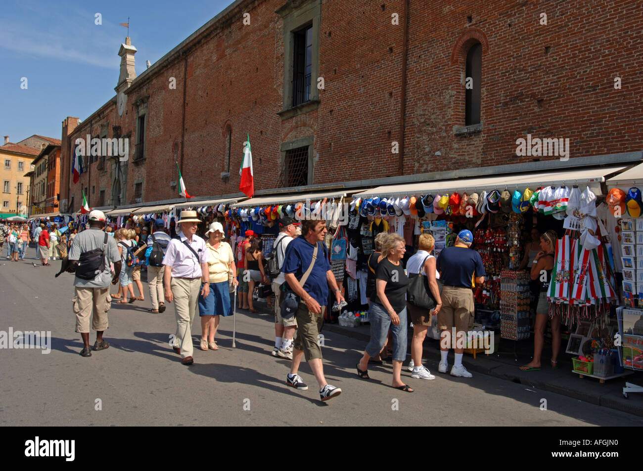 Stalls by the Leaning Tower Pisa Tuscany Italy Stock Photo - Alamy