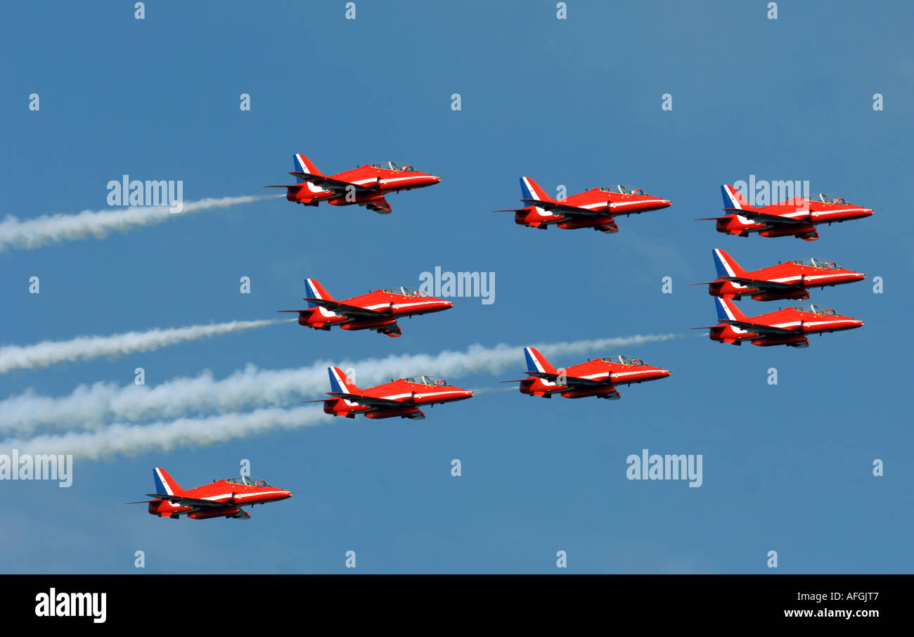 Red Arrows aerobatics team Stock Photo - Alamy