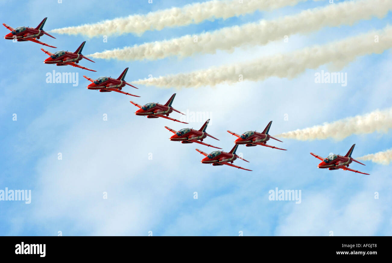 Red Arrows aerobatics team Stock Photo - Alamy