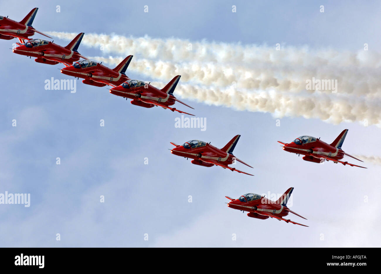 Red Arrows aerobatics team Stock Photo - Alamy