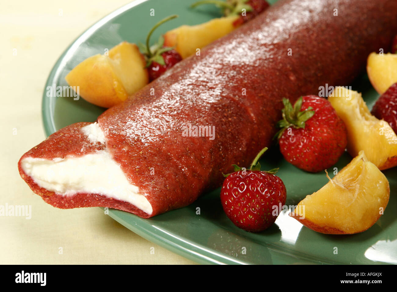 Curd fruit rollade Stock Photo - Alamy