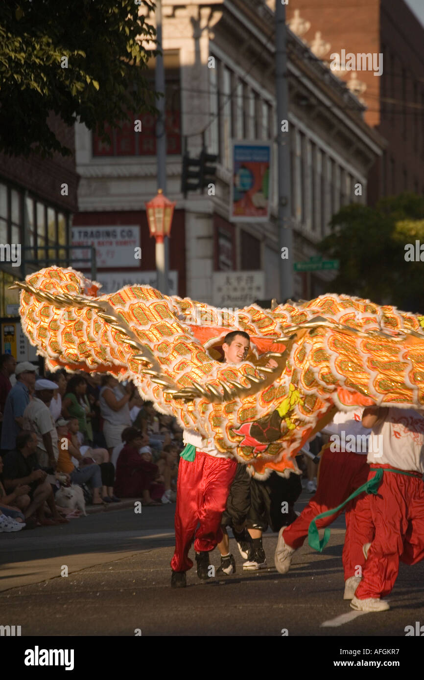 Chinese Dragon team performs in Chinatown International District ...